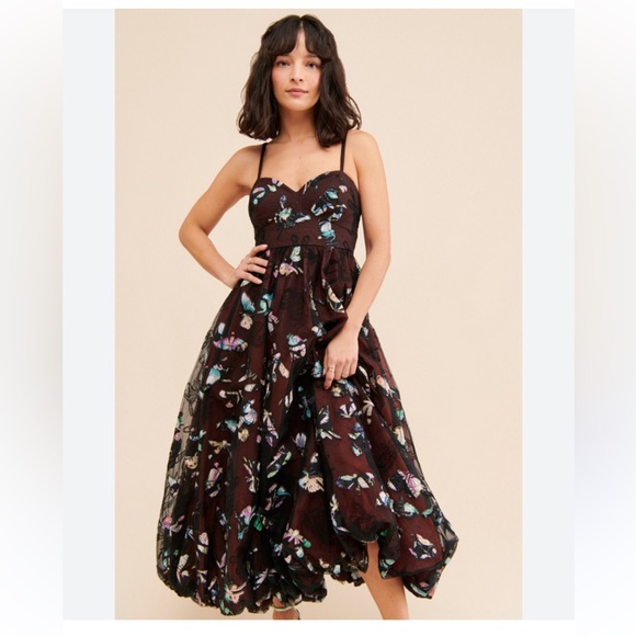 Geisha Designs | Dresses | Geisha Designs Butterfly Appliqu Midi Dress ...